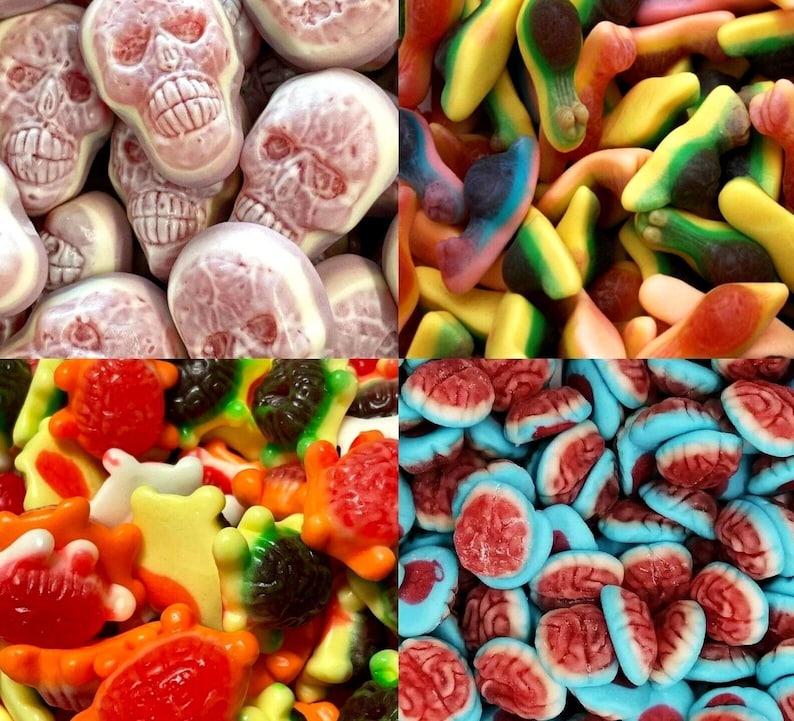 Jelly Filled Brains Skulls Turtles Snails Sweets Party Favours Candy ...