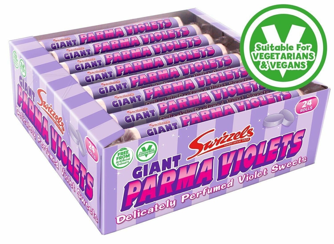 Swizzels Giant Parma Violets Tubes Wedding Party Purple Sweet Rolls 40g ...
