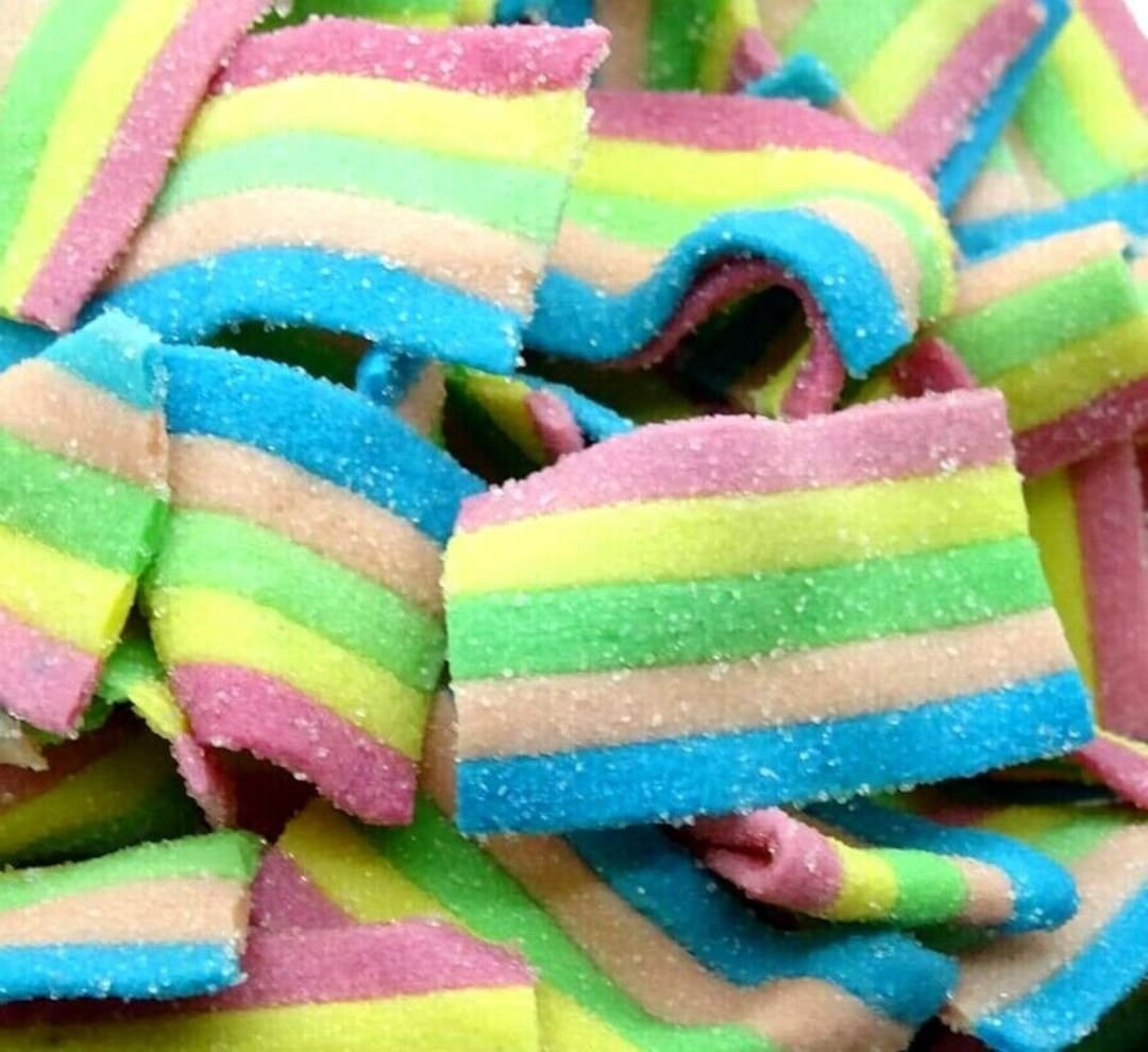 FIZZY RAINBOW BITES Sweets Retro Party Kids & Candy Belts Pick N Mix ...