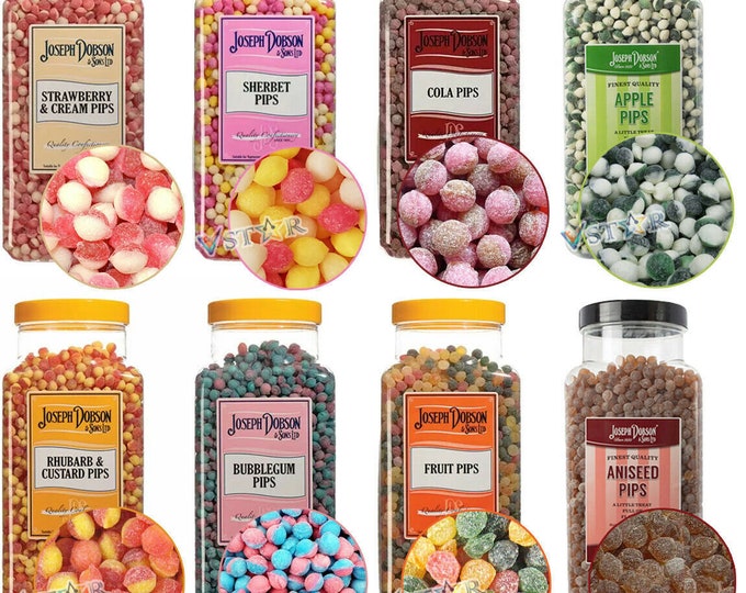 Joseph Dobson Pips Strawberry Sherbet Cola Blue 1 Iron Bru Rhurbarb ...