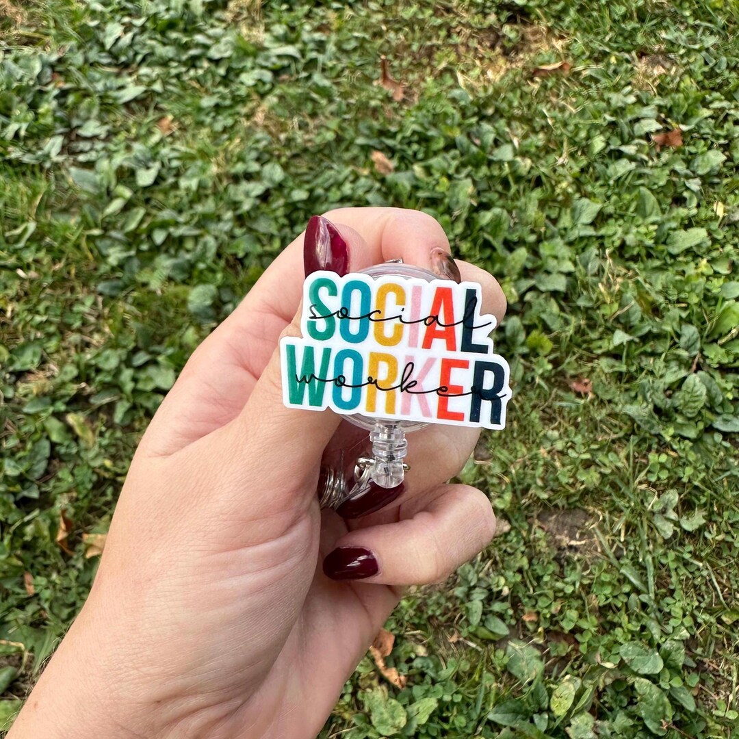 Social Worker Badge Reel / Social Worker/ Social Work / Badge Reel - Etsy
