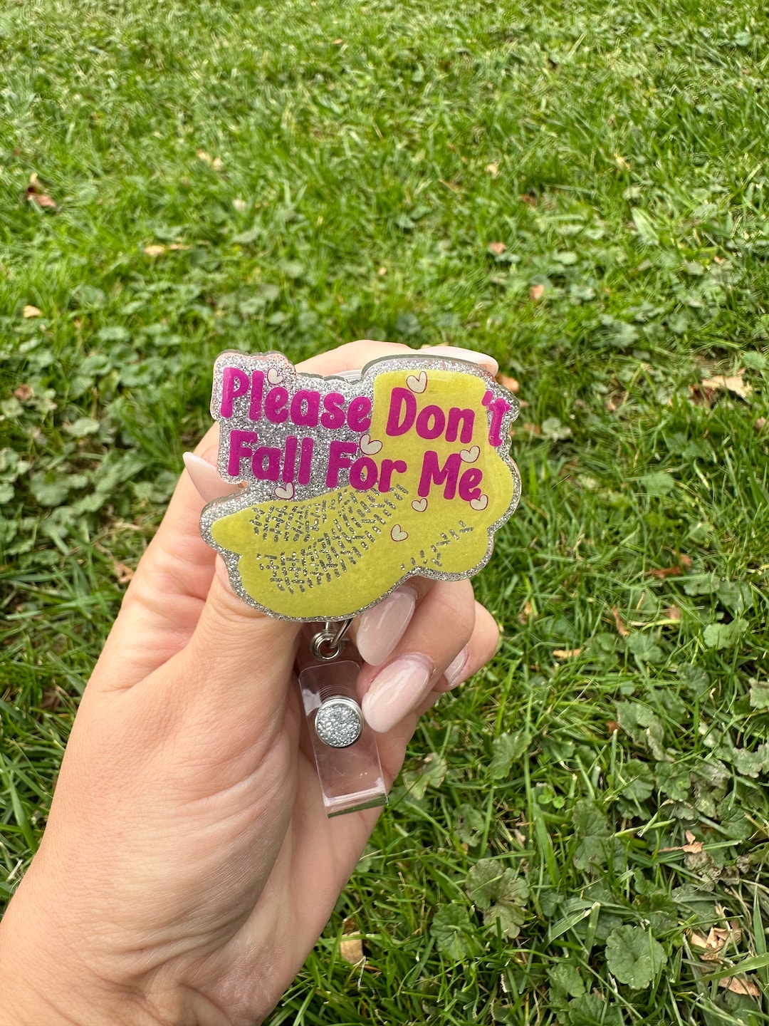 Please Dont Fall for Me Badge Reel / Funny Badge Reel / Girly Badge ...