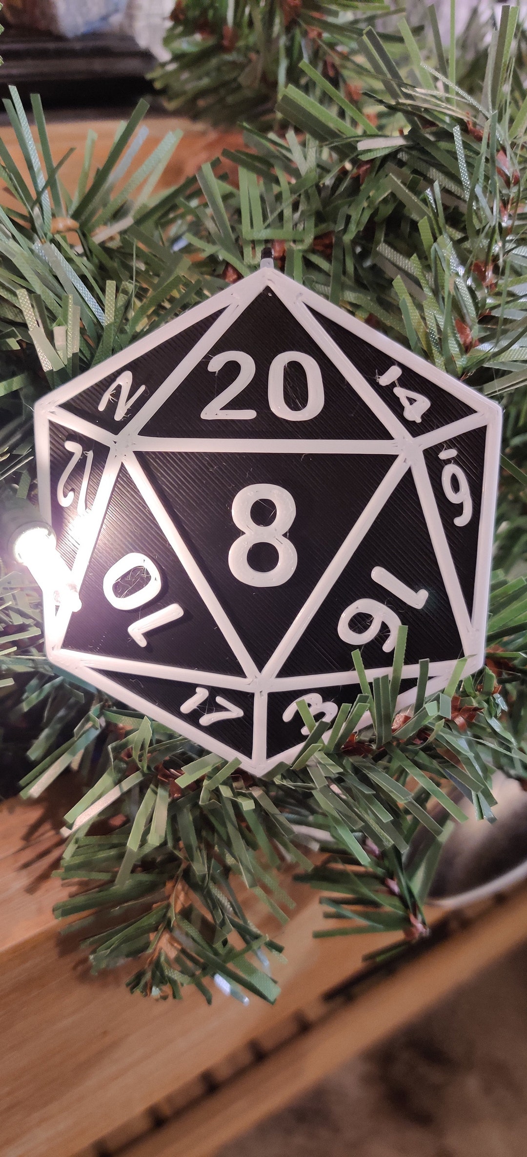 Nat 8 D20 Christmas Ornament | Dnd | 3D Printed - Etsy