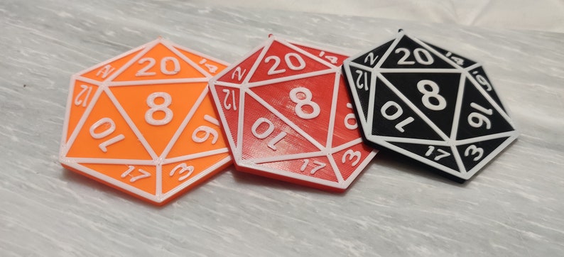 Nat 8 D20 Christmas Ornament Dnd 3D Printed - Etsy