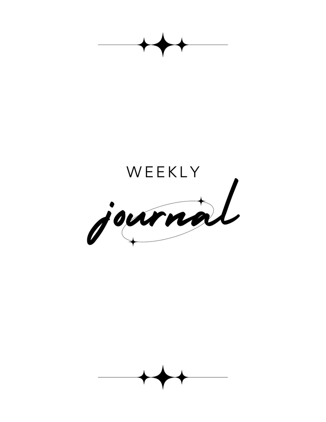 White Weekly Check-in Journal Digital Download - Etsy