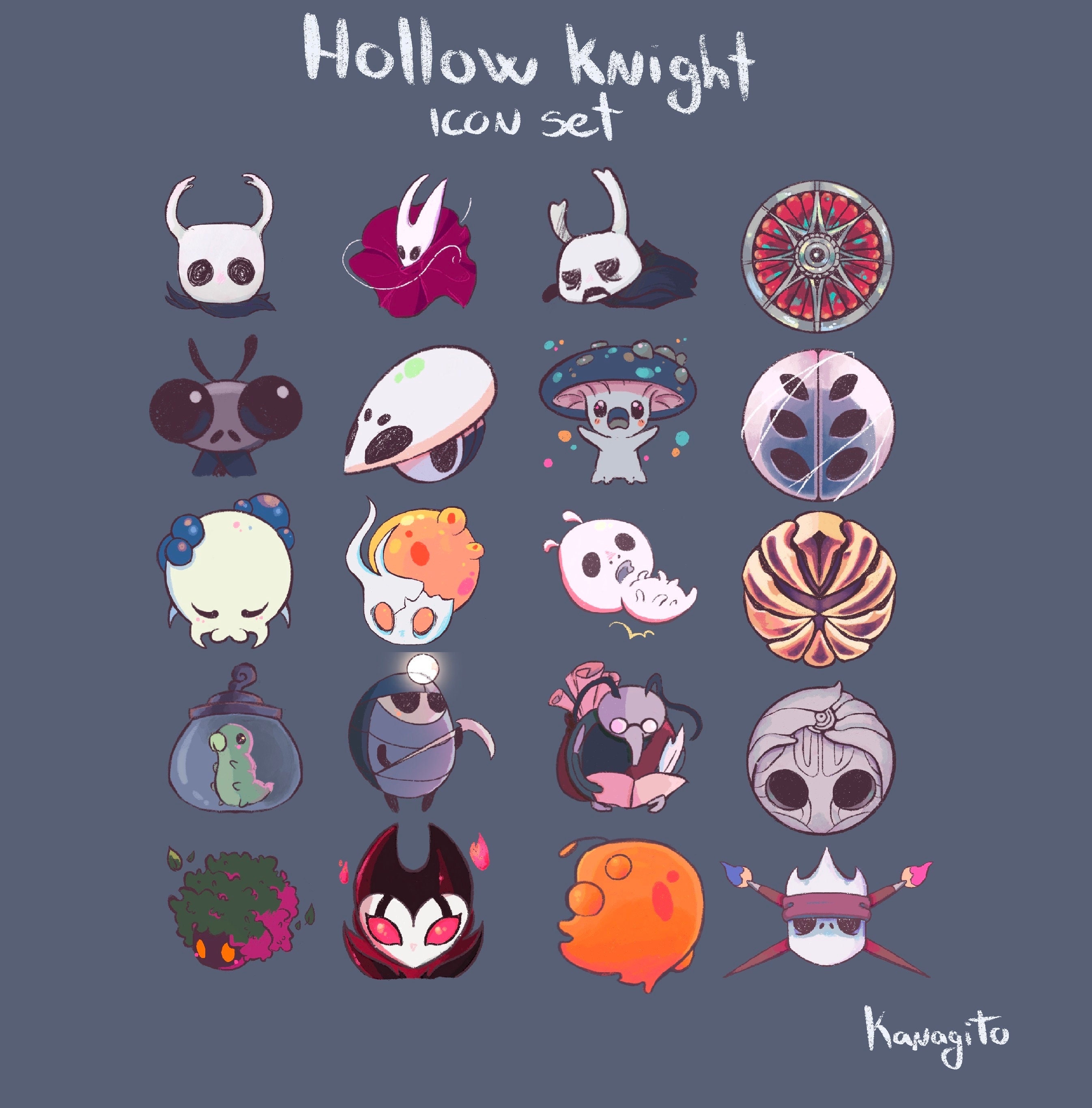 Hollow Knight Icon Set for Android and Ios. 19 Icons 1 - Etsy