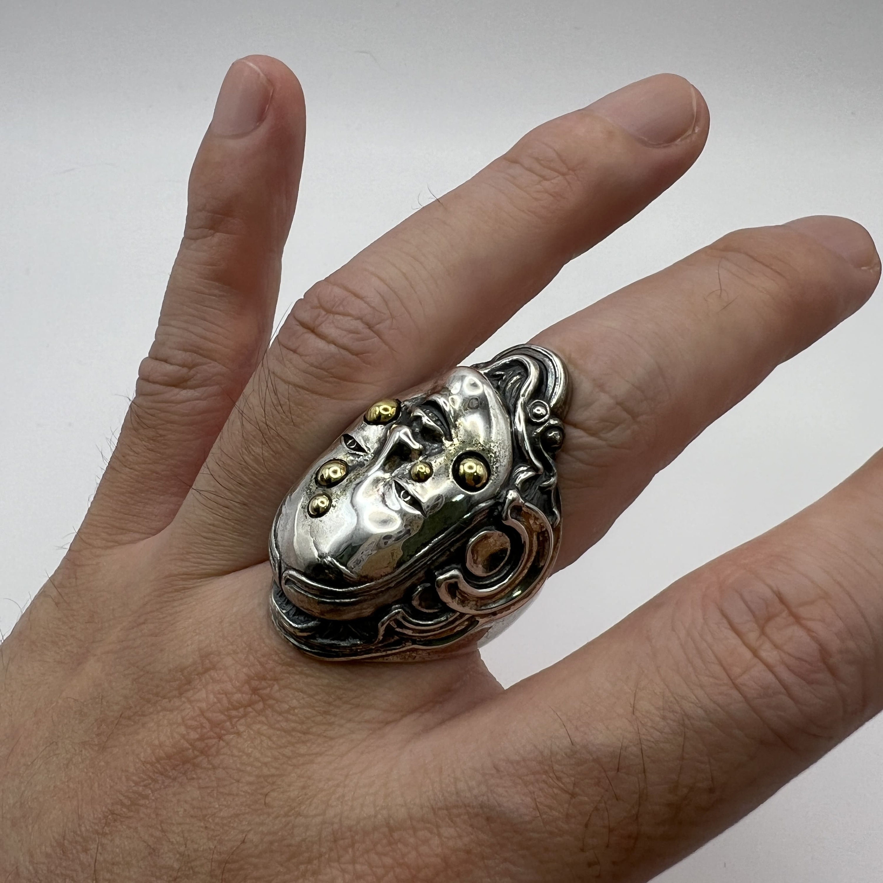 Nilgrave Cell Division Shinkou Ring Noh Mask Traditional Japanese Art ...