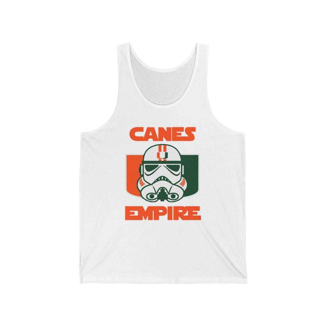Canes Empire Stormtrooper Helmet Tank | Miami Hurricanes Football Fan ...