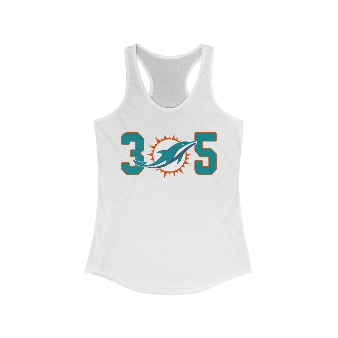 Miami 305 Football, Dolphins Tailgate Fan Party Women's Ideal Racerback ...