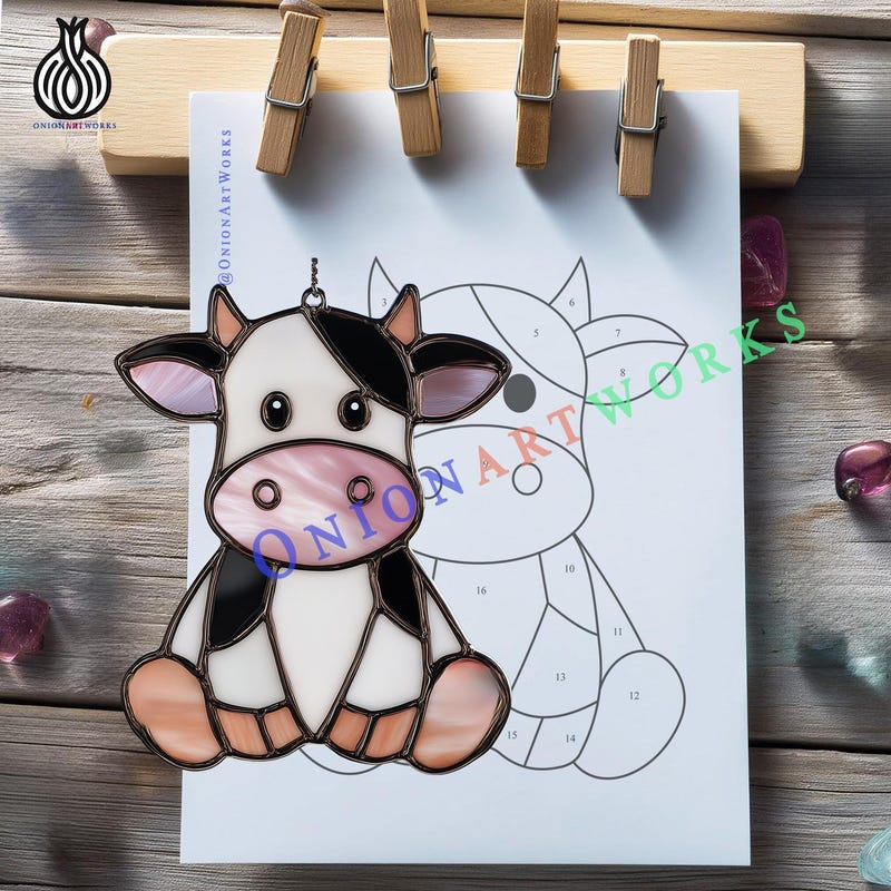 Stained Glass Cow - Etsy