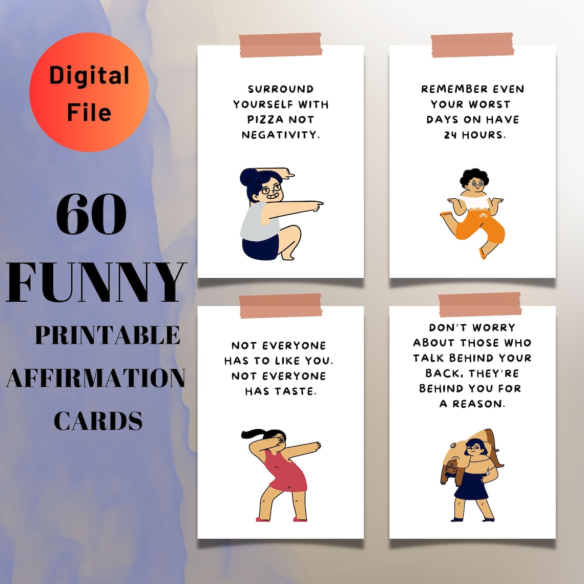 Funny Affirmation Cards for Badass Woman, a Set of 60 Sassy ...