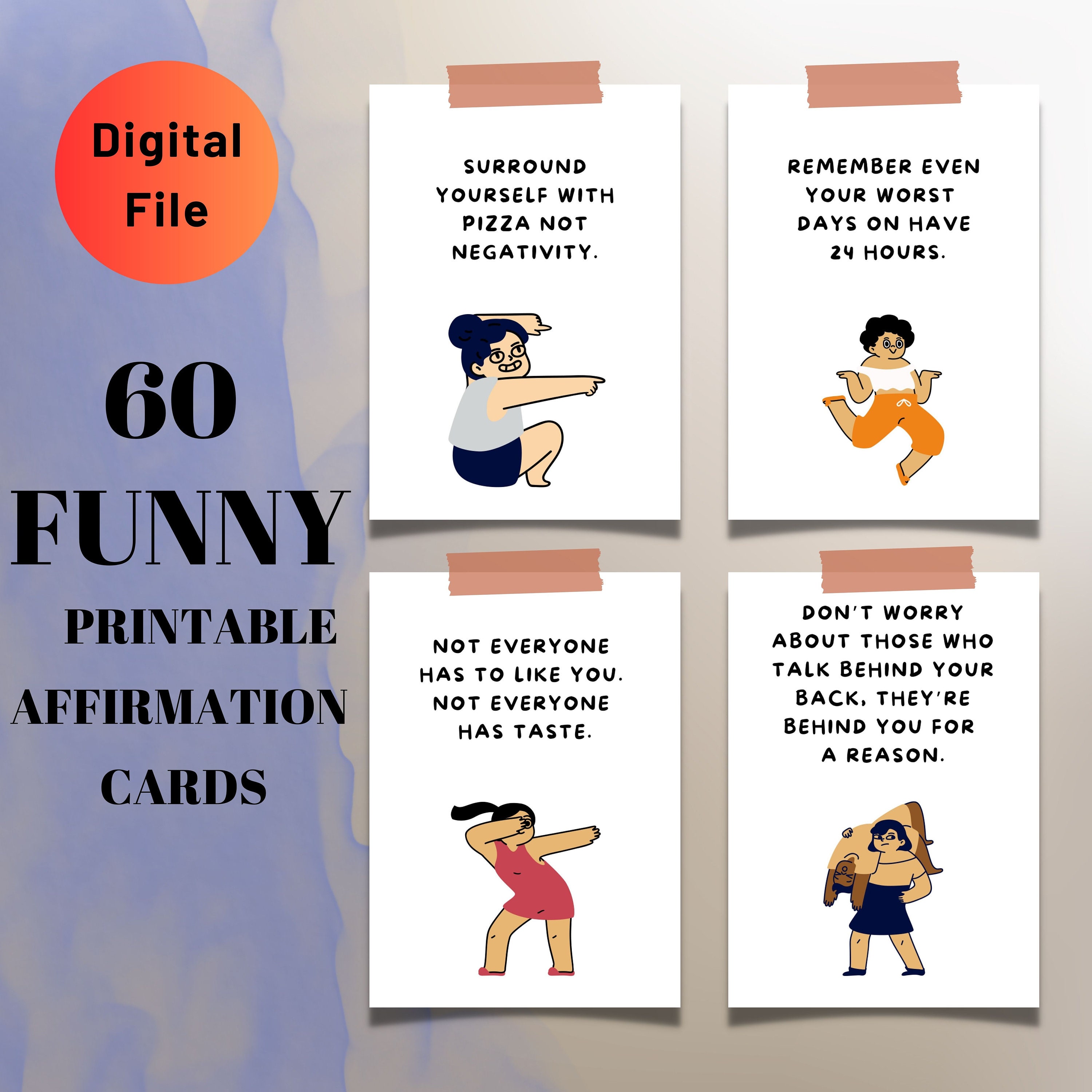Funny Affirmation Cards for Badass Woman, a Set of 60 Sassy ...