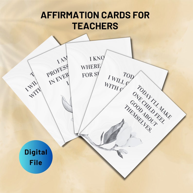 60 Teacher Affirmation Cards, Positive Words of Encouragement for ...