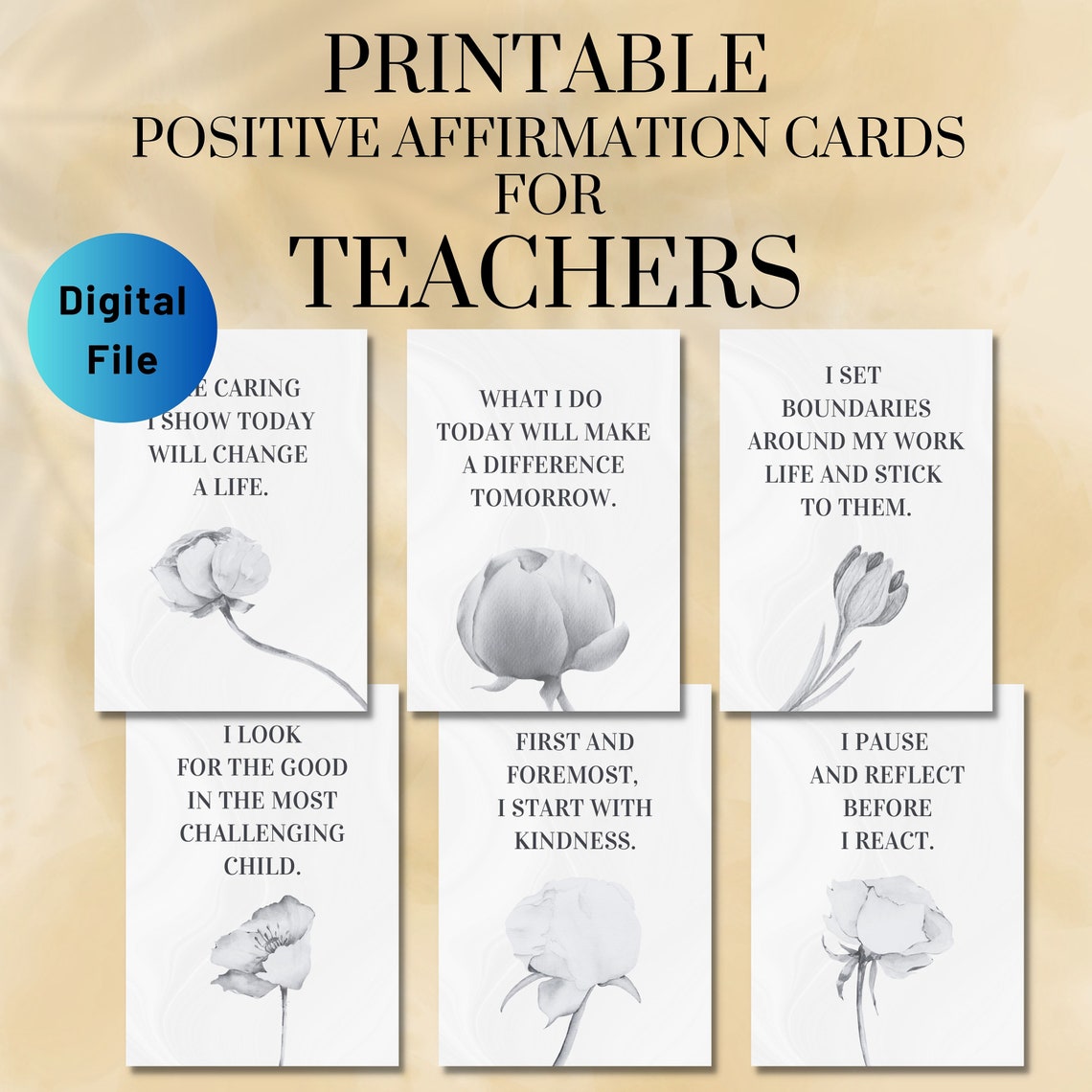 60 Teacher Affirmation Cards, Positive Words of Encouragement for ...