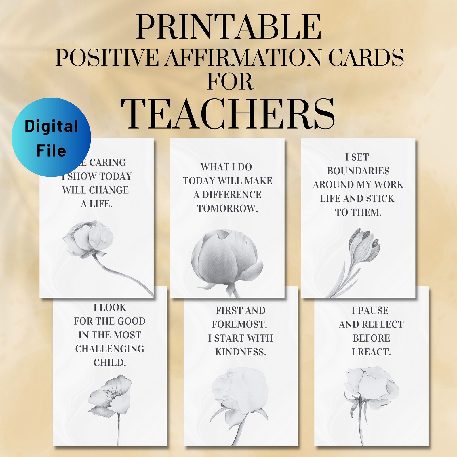 60 Teacher Affirmation Cards, Positive Words of Encouragement for ...