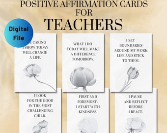 Positive Teacher Affirmation Cards, Positive Words of Encouragement for ...