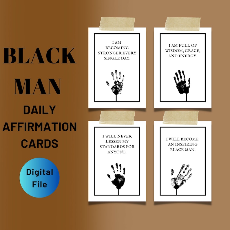 Affirmations Cards for Black Man Daily Affirmation for People of Color ...