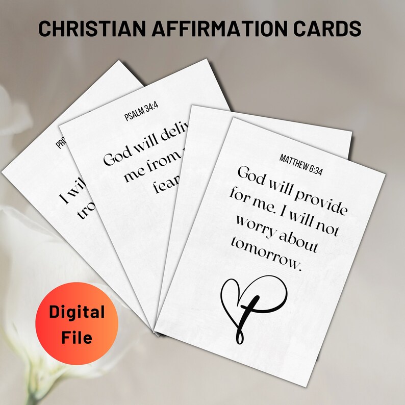 60 Biblical Affirmation Cards for Men and Boys, Christian Affirmation ...