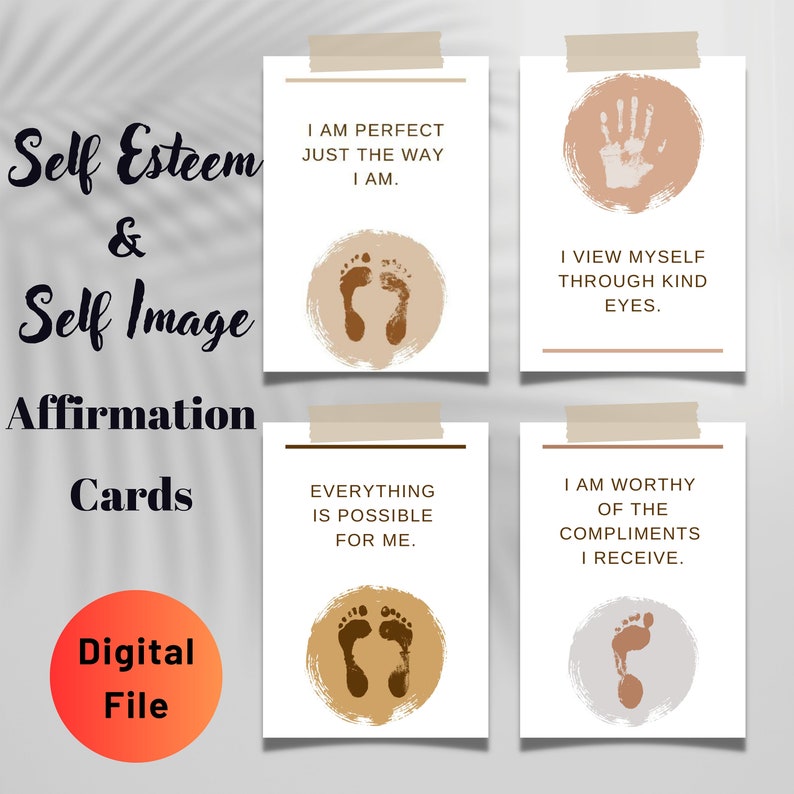 60 Self Esteem Affirmation Cards Digital Download. Improve - Etsy