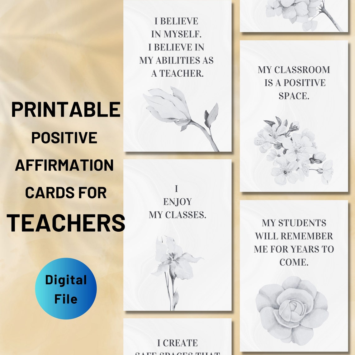 60 Teacher Affirmation Cards, Positive Words of Encouragement for ...