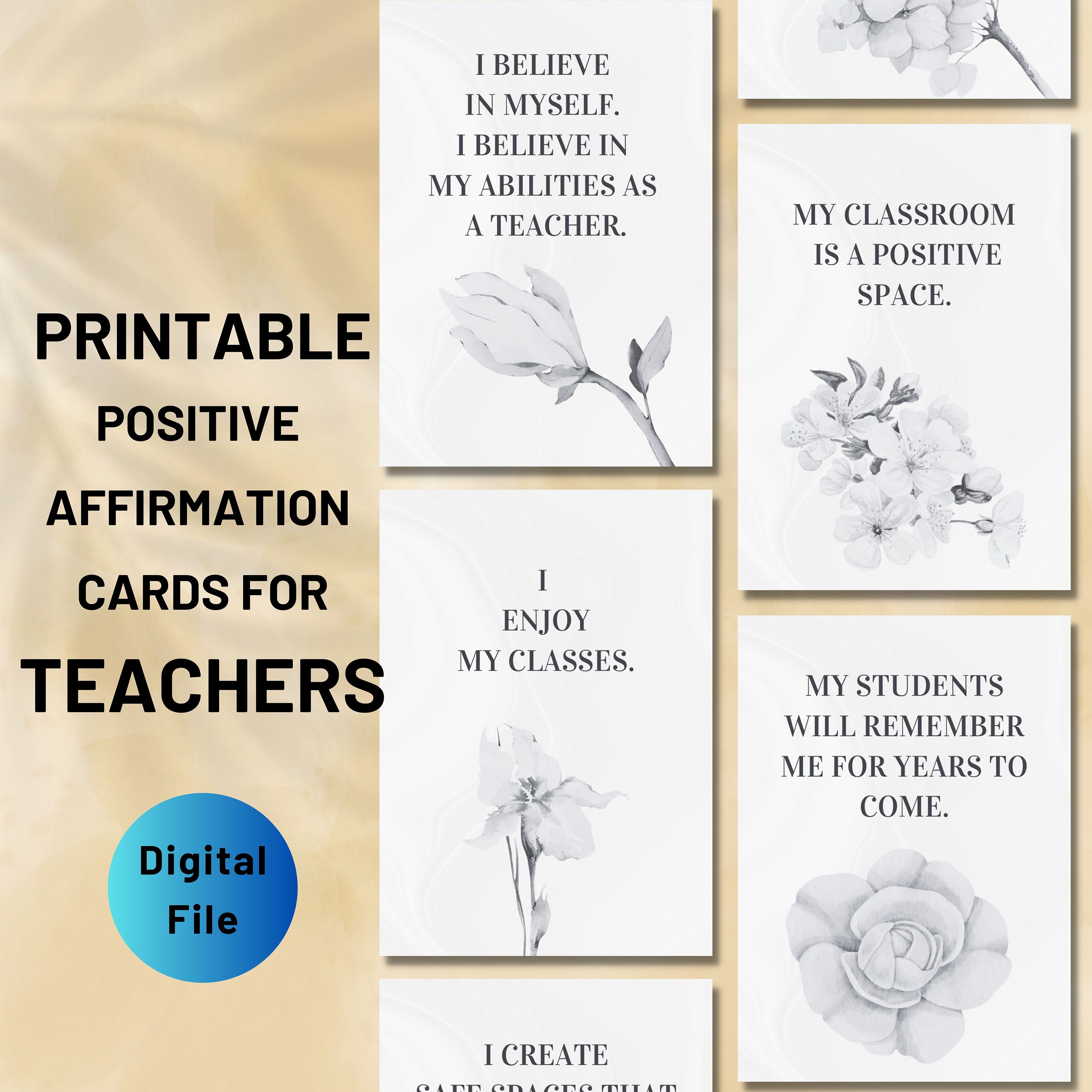 60 Teacher Affirmation Cards, Positive Words of Encouragement for ...