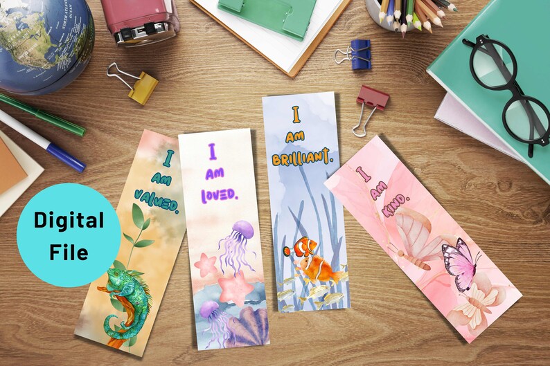 Printable Positive Affirmations Bookmarks for Kids, Set of 12 Cute ...