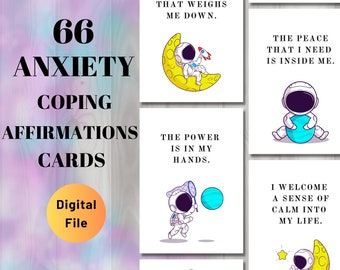 Kids Therapy Anxiety Cards Coping Card Affirmation Cards Therapy Tools ...