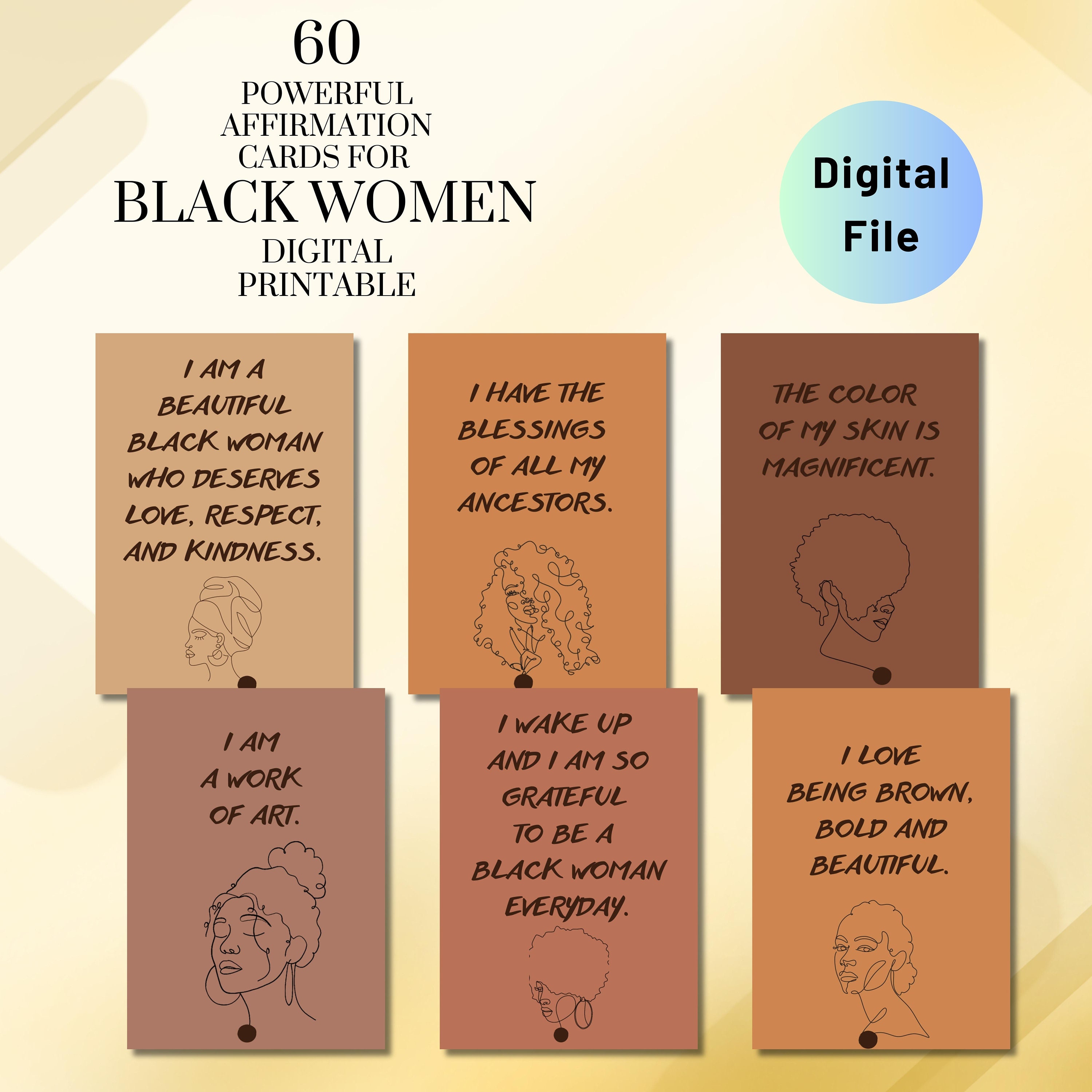 60 Affirmation Cards for Strong Black Women Who Need to Bust Their Self ...