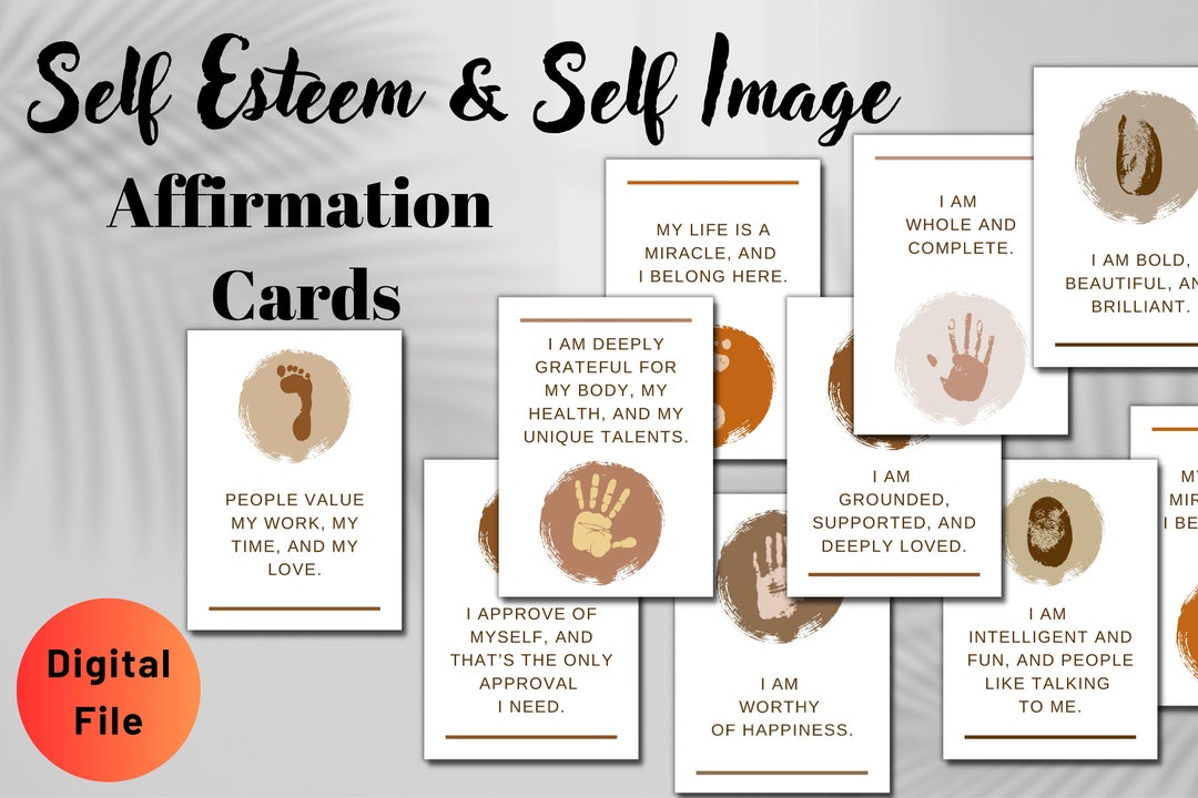 60 Self Esteem Affirmation Cards Digital Download. Improve Your Self ...