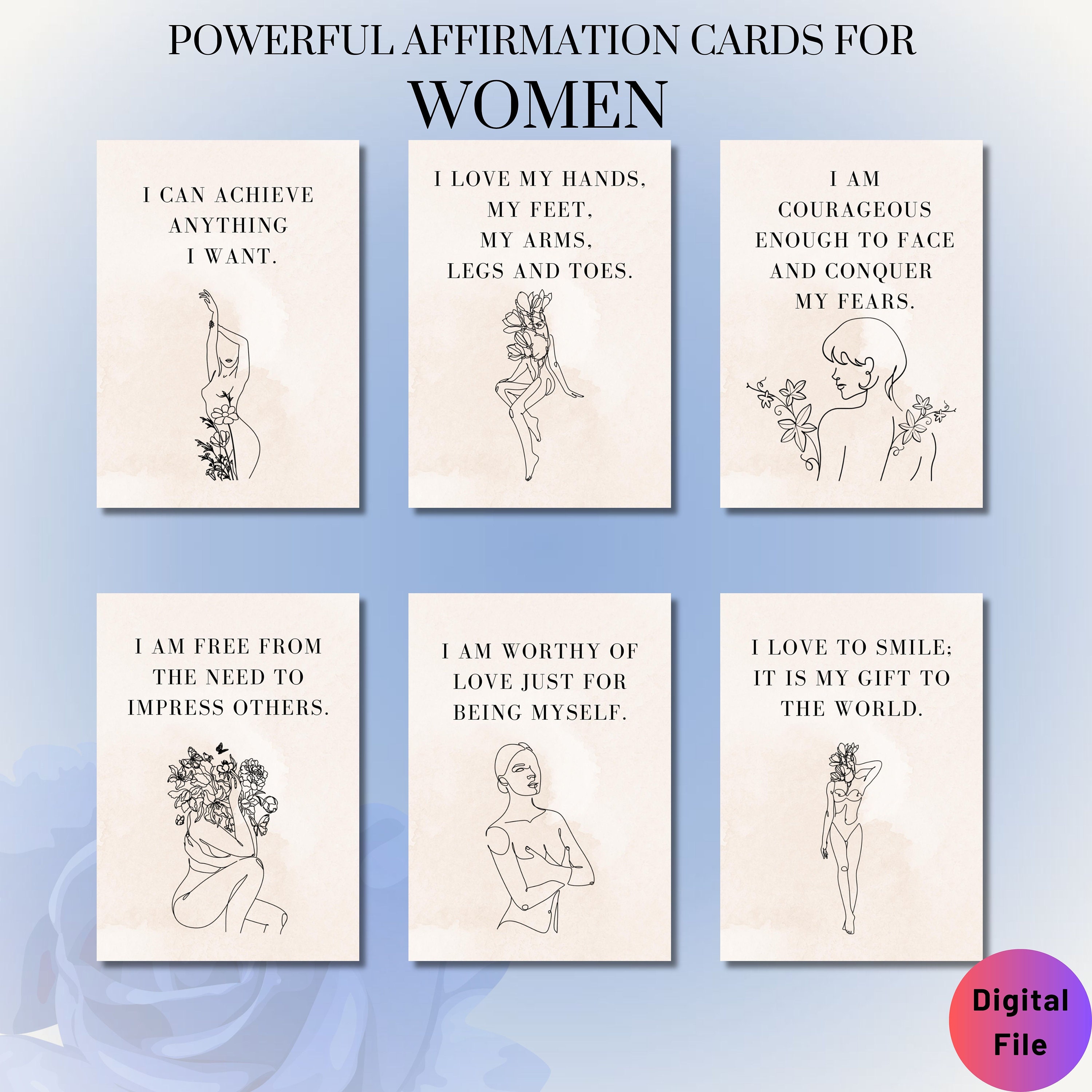 Self Love Affirmation Cards Printable Affirmations for Women - Etsy