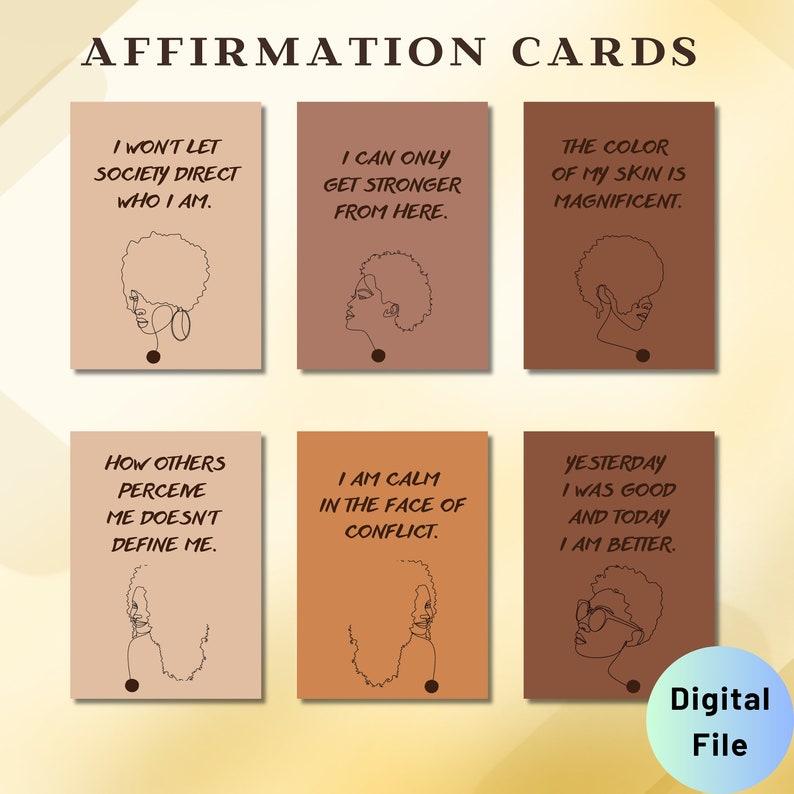 60 Affirmation Cards for Strong Black Women Who Need to Bust Their Self ...