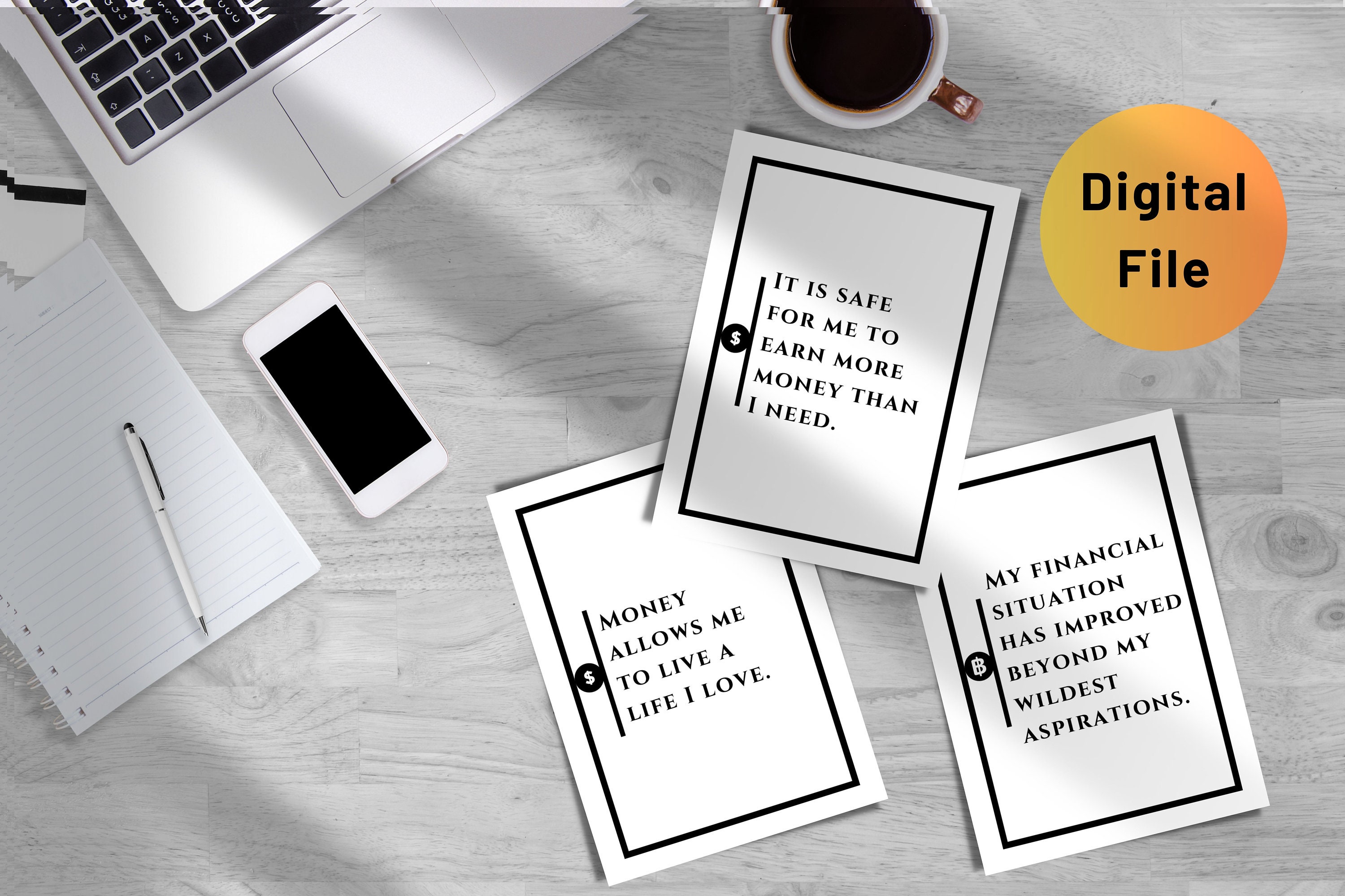 Millionaire Mindset, 60 Printable Money Affirmation Cards, Abundance ...