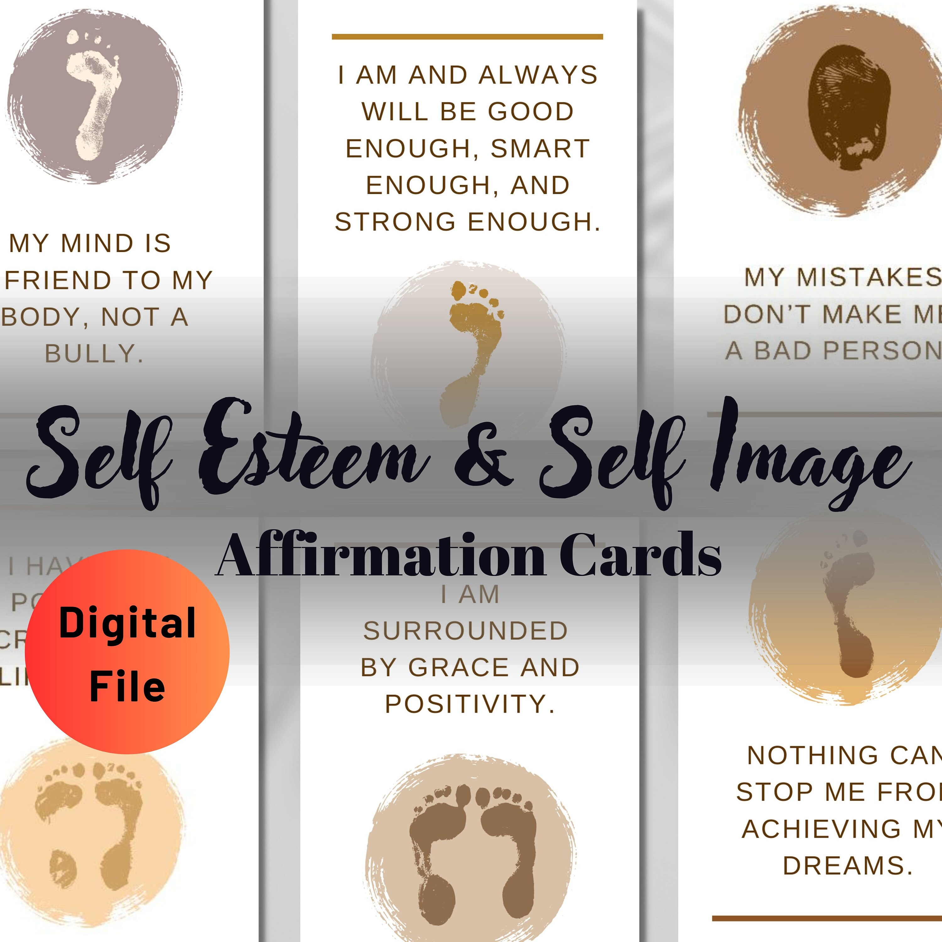 60 Self Esteem Affirmation Cards Digital Download. Improve Your Self ...
