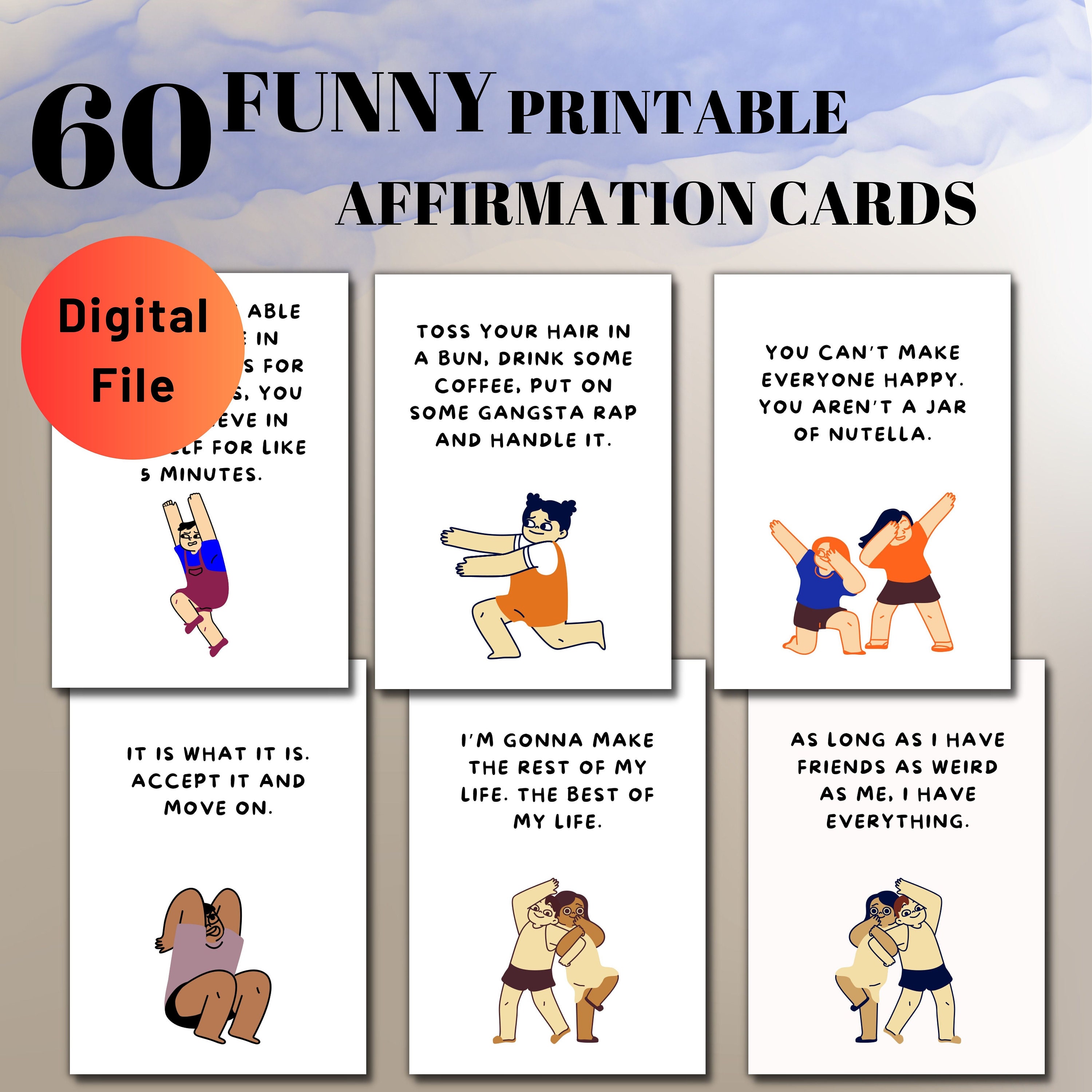 Funny Affirmation Cards for Badass Woman, a Set of 60 Sassy ...