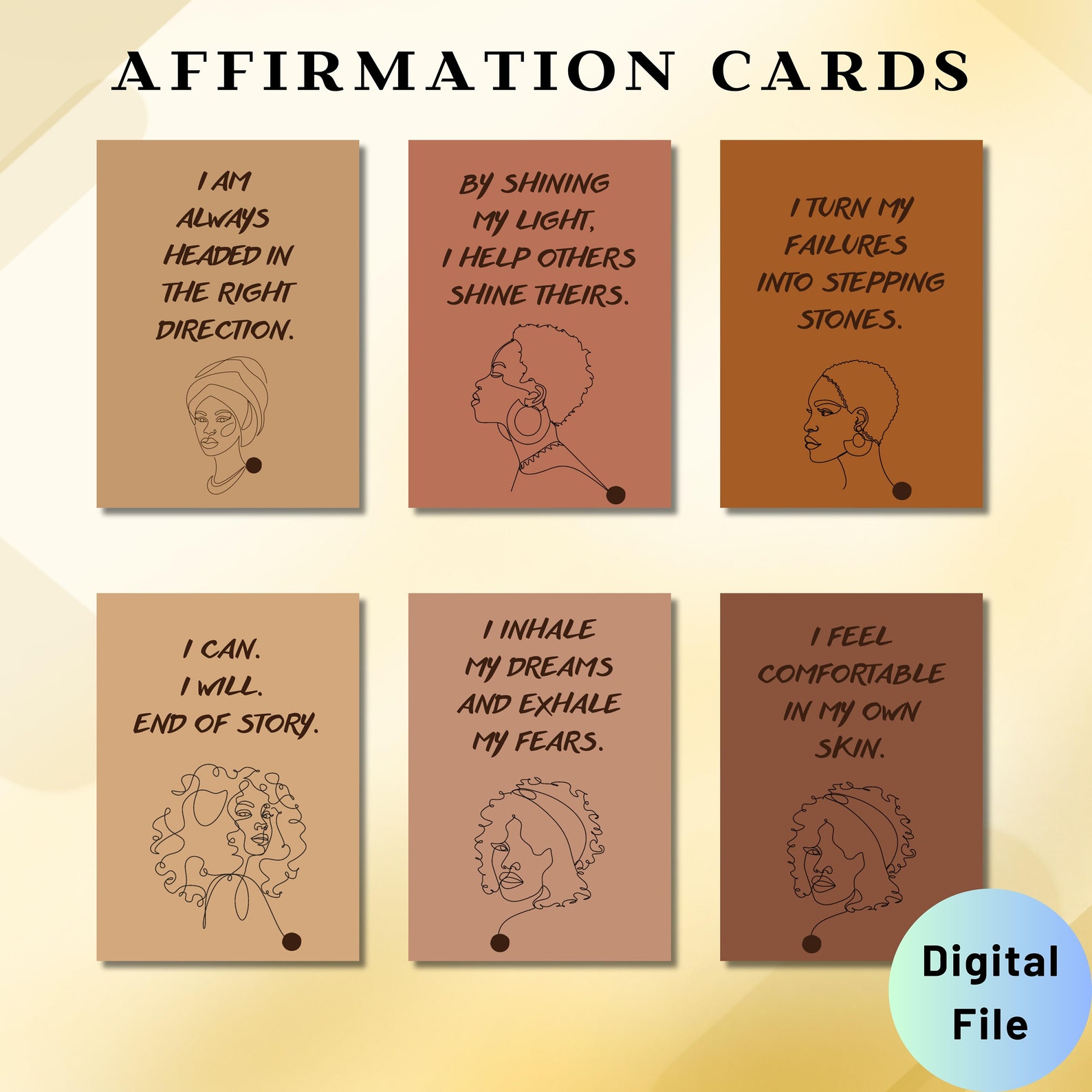 60 Affirmation Cards for Strong Black Women Who Need to Bust Their Self ...