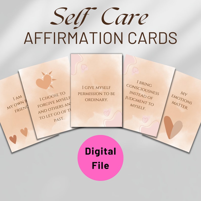60 Self Care Affirmation Cards for Women and Teen Girls Who Need to ...