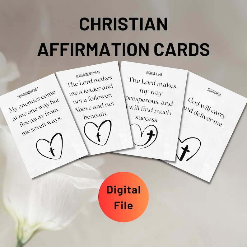 60 Biblical Affirmation Cards for Men and Boys, Christian Affirmation ...