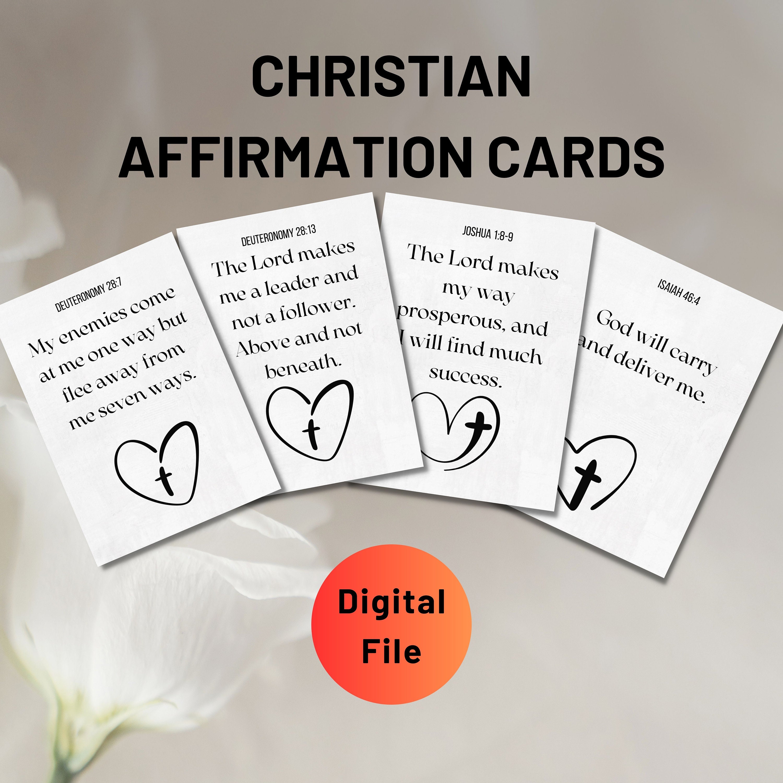 60 Biblical Affirmation Cards for Men and Boys, Christian Affirmation ...