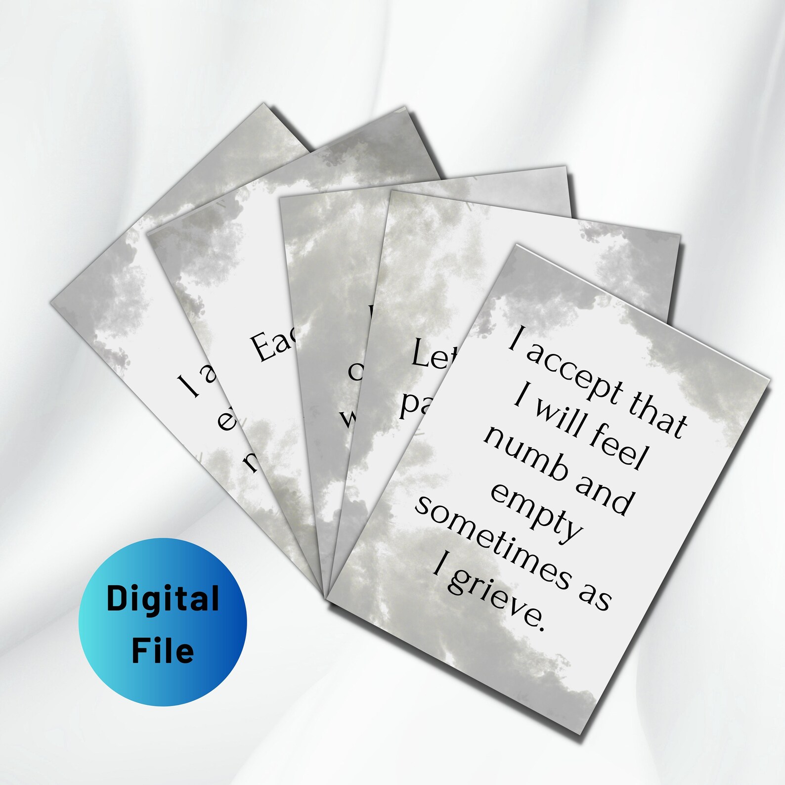 Printable Grief Affirmation Cards, 60 Grief and Loss Printable ...