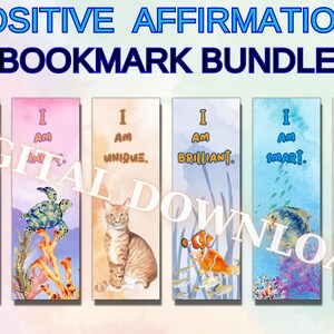 Printable Positive Affirmations Bookmarks for Kids, Set of 12 Cute ...