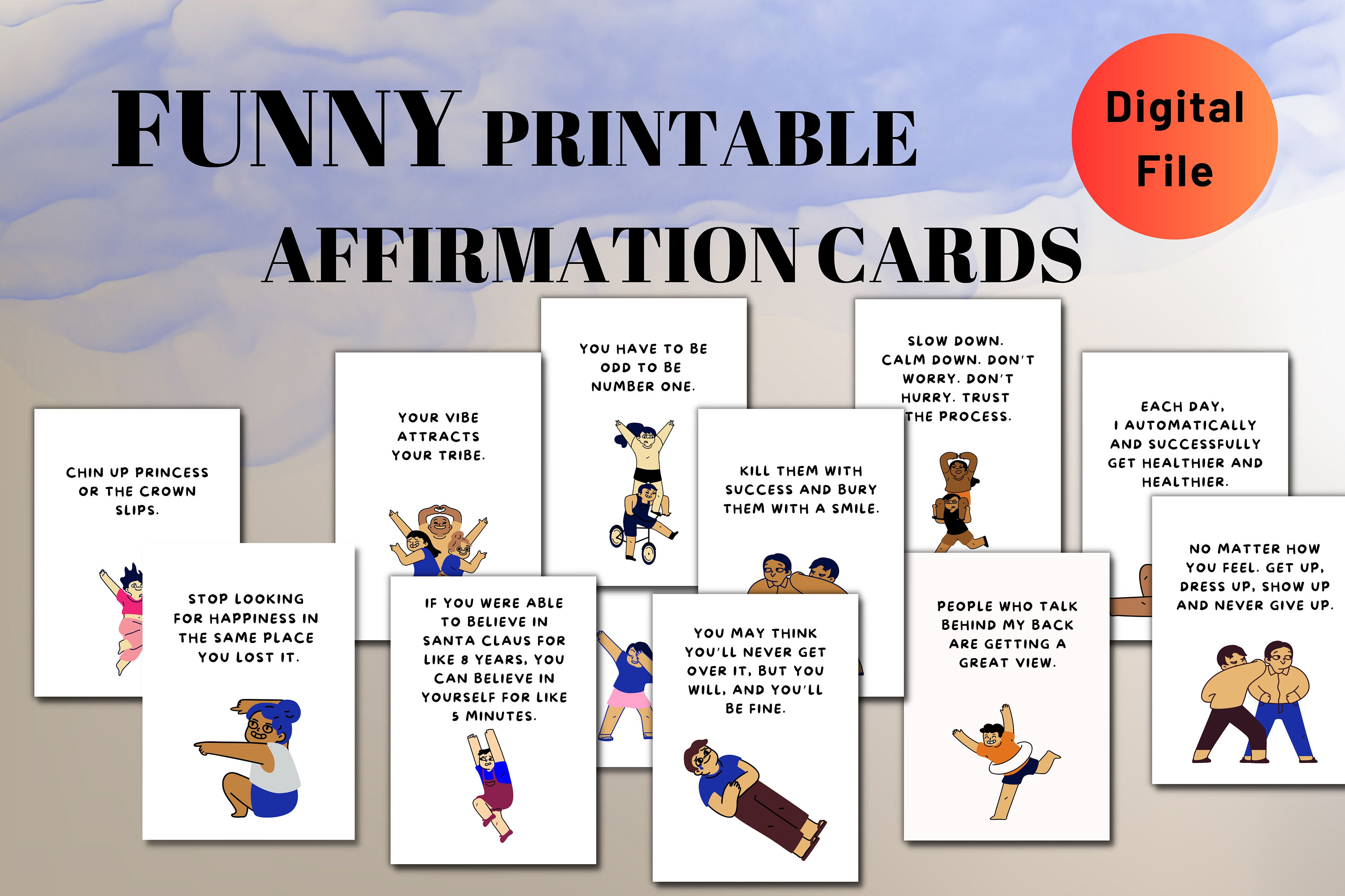 Funny Affirmation Cards for Badass Woman, a Set of 60 Sassy ...