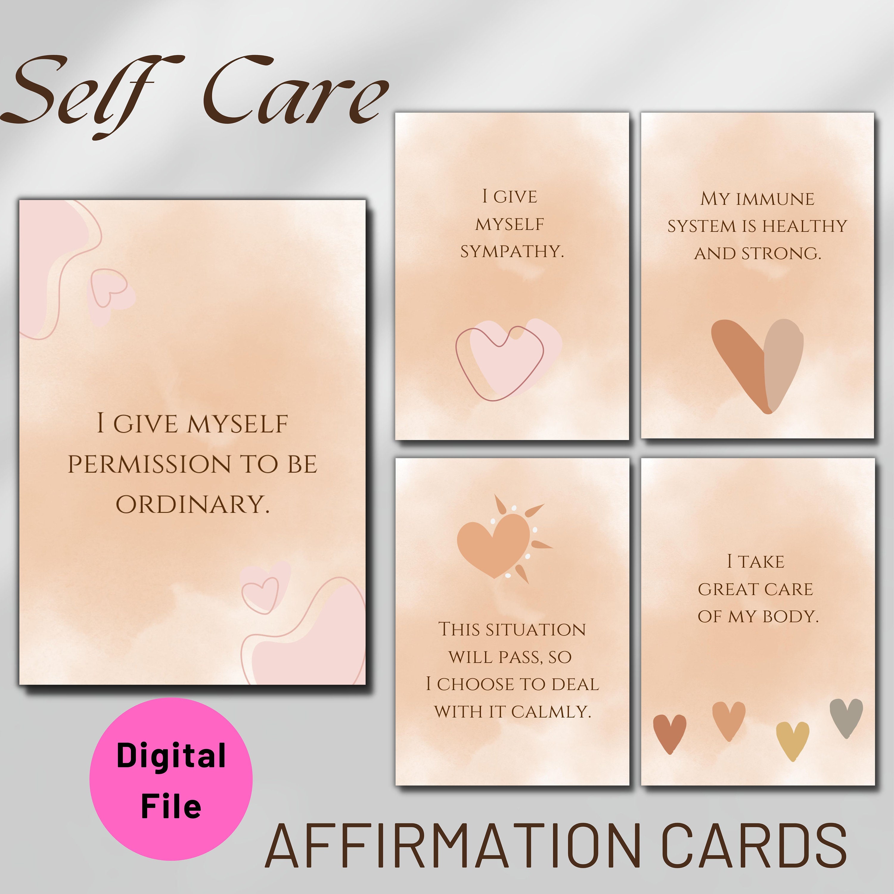 60 Self Care Affirmation Cards for Women and Teen Girls Who Need to ...