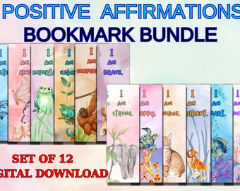 Jungle Kids Printable Bookmarks Set of 4 Positive - Etsy