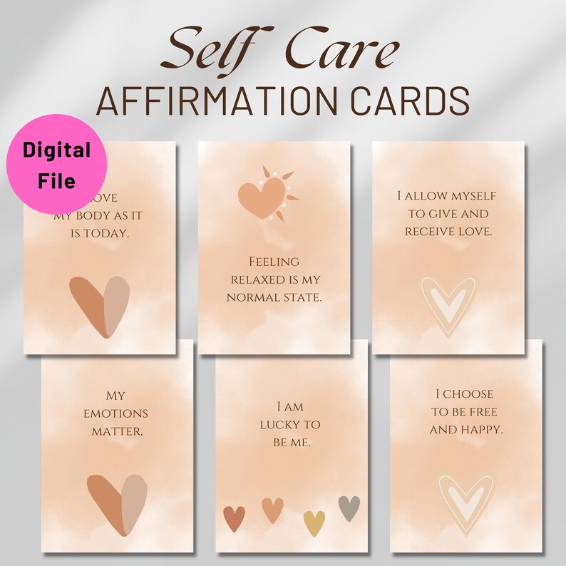 60 Self Care Affirmation Cards for Women and Teen Girls Who Need to ...