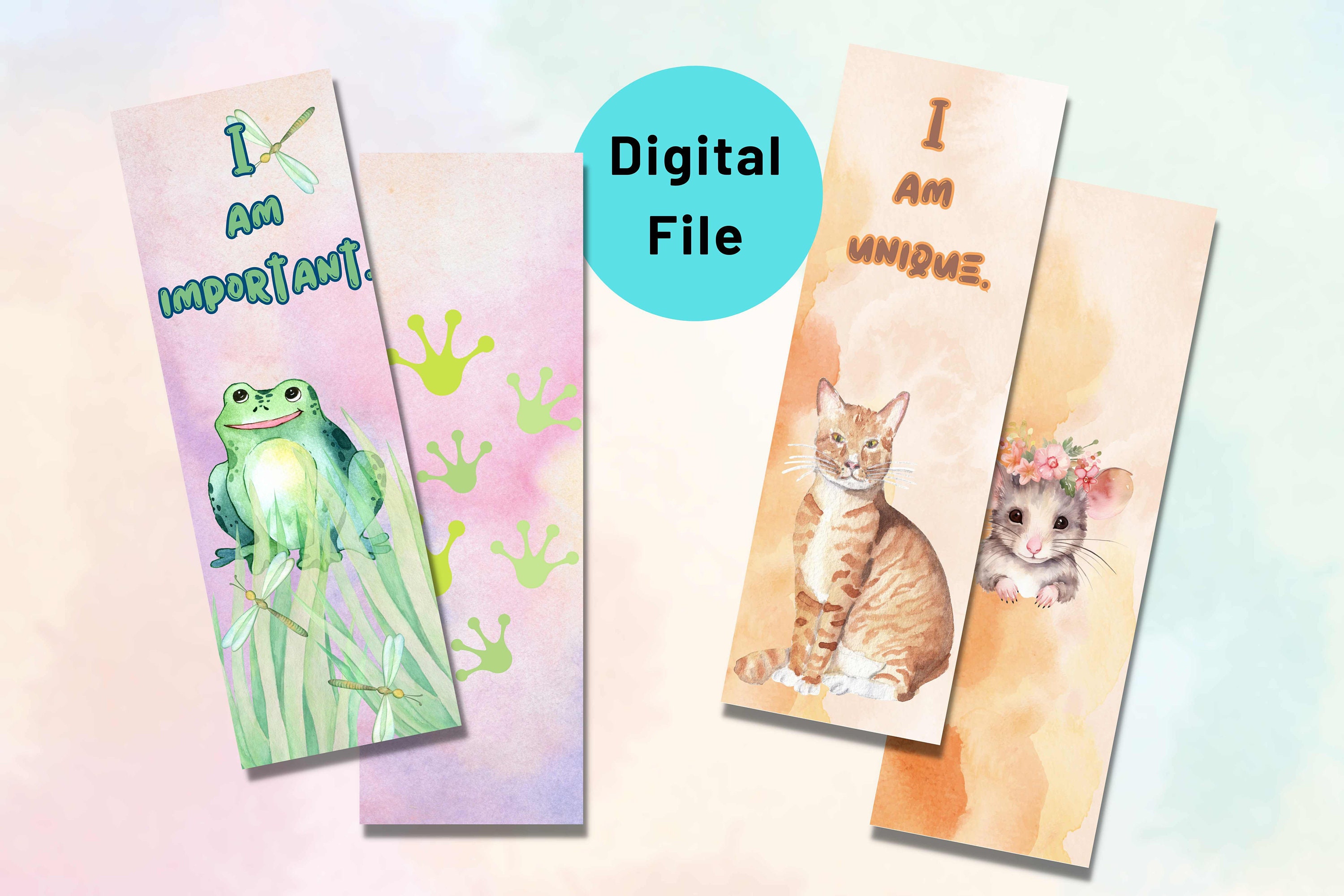Printable Positive Affirmations Bookmarks for Kids, Set of 12 Cute ...