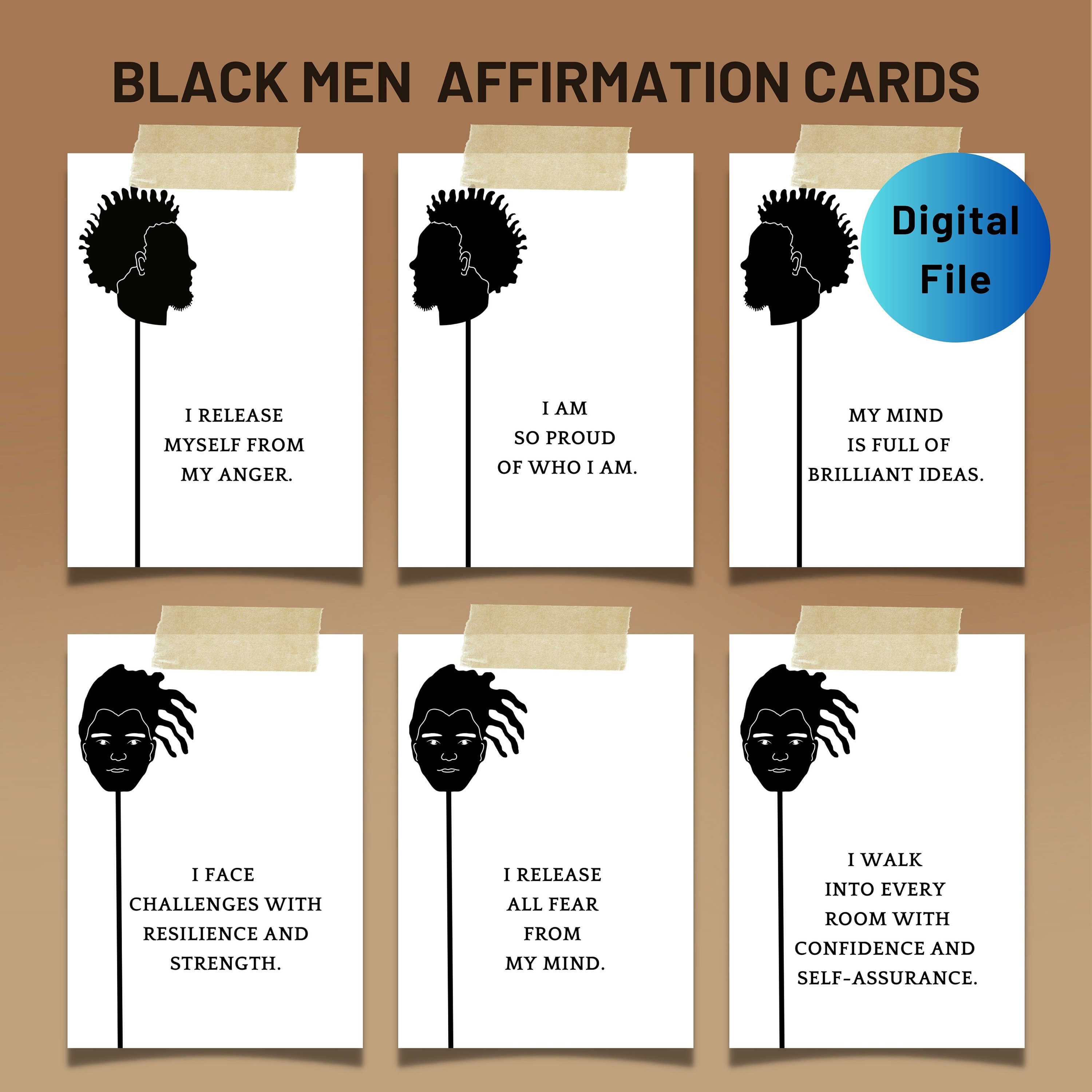 60 Affirmations Cards for Black Men Daily Affirmation for People of ...