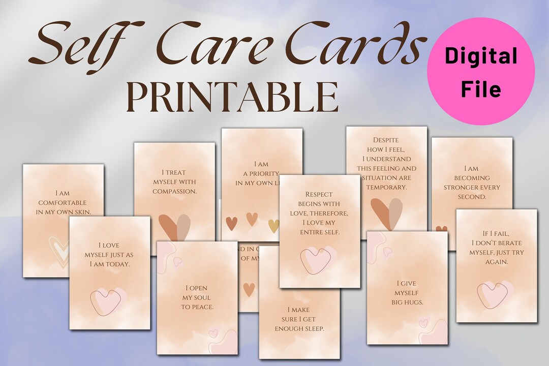 60 Self Care Affirmation Cards for Women and Teen Girls Who Need to ...