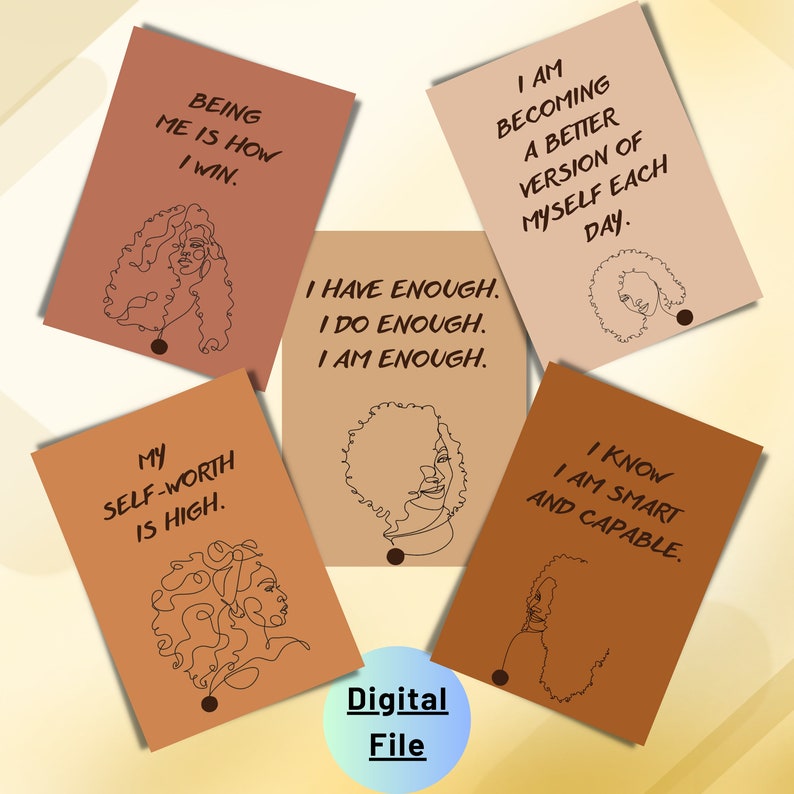 60 Affirmation Cards for Strong Black Women Who Need to Bust Their Self ...
