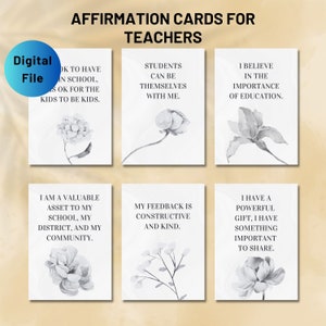 60 Teacher Affirmation Cards, Positive Words of Encouragement for ...