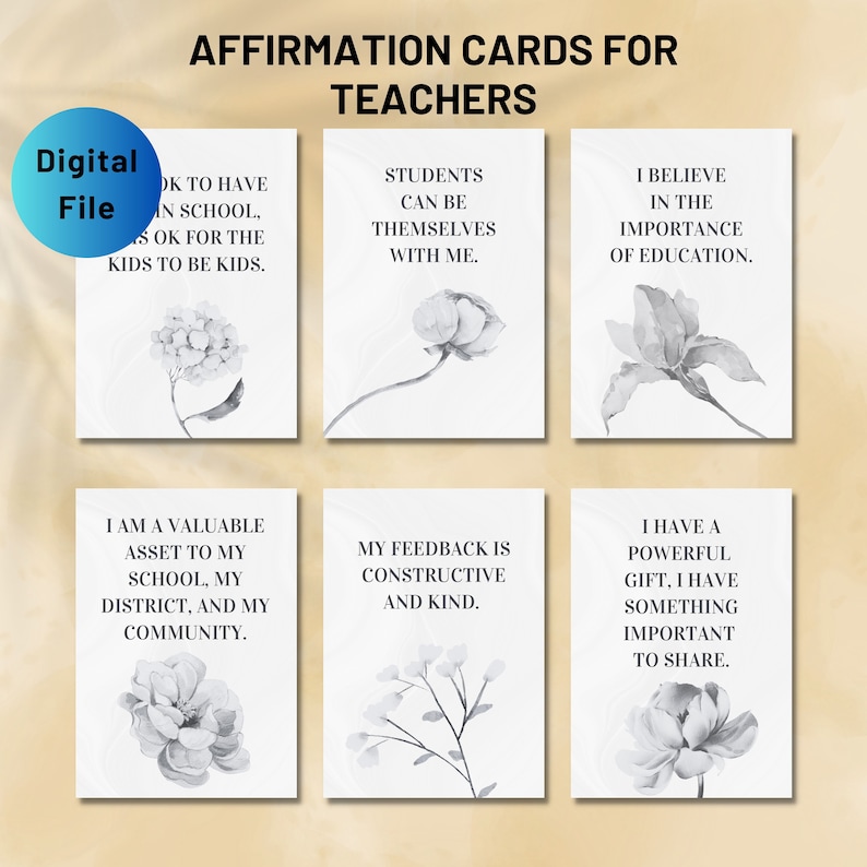 60 Teacher Affirmation Cards, Positive Words of Encouragement for ...